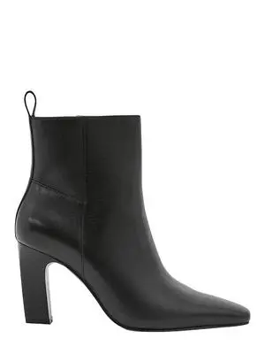 REISS Blakely Leather Ankle Boots - Black