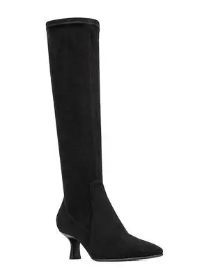 DONALD PLINER Stretch Suede Knee High Boots - Black
