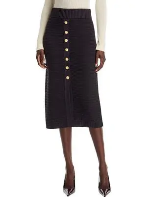 TOCCIN Tani Cotton Knit Midi Skirt - Jet