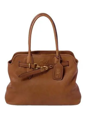 Miu Miu Aventure Nappa Leather Bag, 15.74 X 5.11 Oak