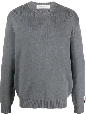 GOLDEN GOOSE Golden Cotton Crewneck Sweater - Grey
