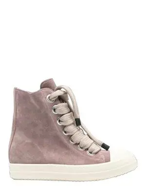 Rick Owens Rick Owens Women's Leather High-Top Sneakers With Front Lace-Up And Side Zip Viola