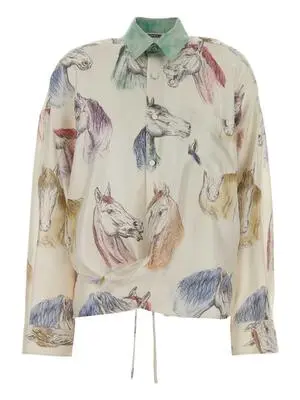 MOSCHINO Moschino Printed Twill Silk Shirt