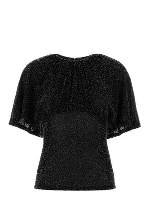 PACO RABANNE Rabanne Embroidered Stretch Viscose-Blend Top