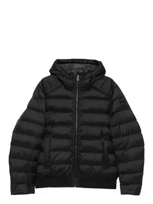 Belstaff Hooded Coat With Ribbed Storm Cuffs - Nero