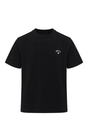 ARTE ANTWERP Embroidered Logo Cotton T-shirt - Black
