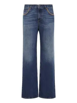 Etro Straight-leg Denim Trousers For - Blue