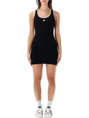 Amiri Ribbed Sleeveless Mini Dress - Nero