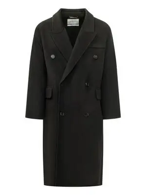 AMARANTO Amaranto Overcoat With Draped Front