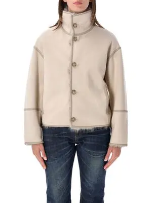 URBANCODE Faux Fur Trim Button Front Jacket - Grigio