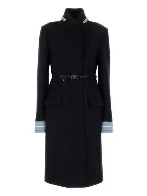 Prada Prada Wool Jacket With Virgin Wool Construction Blue