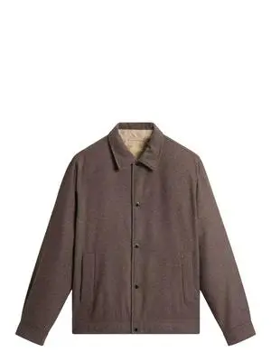 WOOLRICH Woolrich Removable Logo-Tab Wool Snap Shirt Jacket With Adjustable Cuffs & Waist