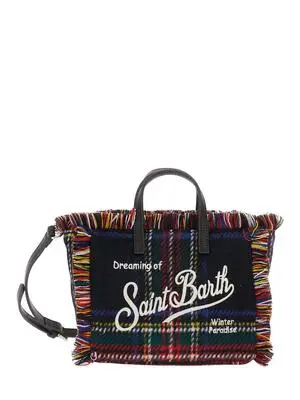 MC2 SAINT BARTH Vanity Mini Wool N Handbag With Tartan & Tech Fabric - Multicolor