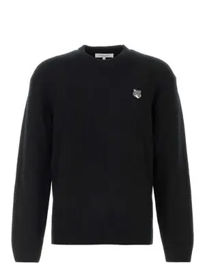 Maison Kitsuné Fox Head Lambswool Comfort Jumper - Black