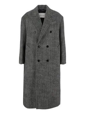 AMI Ami Paris Long Double-Breasted Wool Jacket With Classic Collar And Pockets
