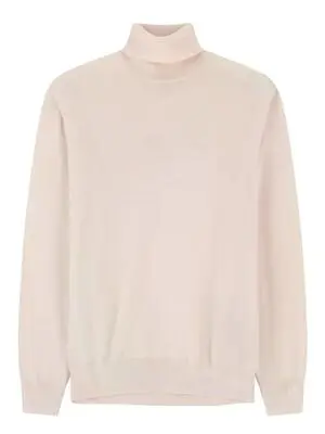 Boggi Milano Turtleneck Jumper In Extrafine Merino Wool - Neutrals