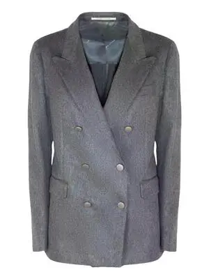 Tagliatore Double-breasted Cashmere Blazer - Grey