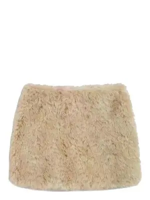 Apparis Pia Sherpa Mini Skirt - Neutrals