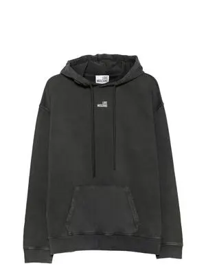 Moschino Logo-print Cotton Hoodie - Black