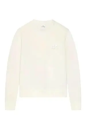 COURREGES Logo-patch Zip-shoulder Sweater Neutrals