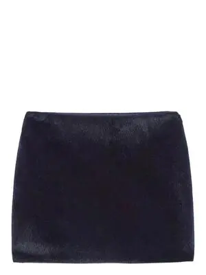 Apparis Pia Faux-fur Mini Skirt - Blue