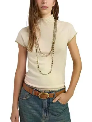 Momoni Kame Garment-dyed Wool Top - Neutrals