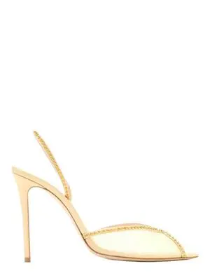 ANDREA WAZEN Katy Mesh Sandals - Neutrals