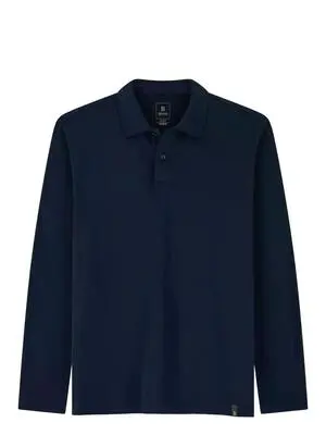 Boggi Milano Polo In Cotton Blend Jersey Caf - Blue
