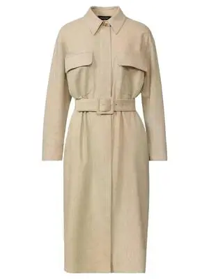 Fabiana Filippi Safari Belted Waffle-knit Midi Dress - Neutrals