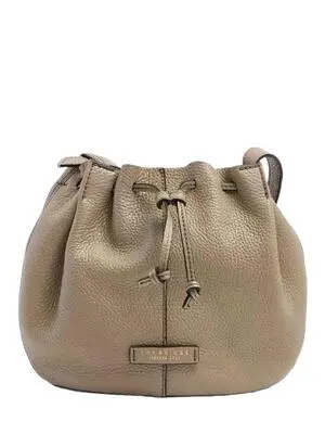 THE BRIDGE Grained Leather Bucket Bag - Neutrals