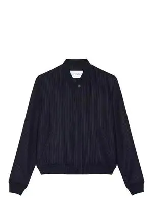 Givenchy Striped Blouson In Wool - Blue