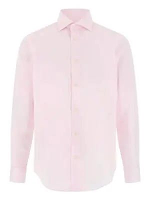 Boggi Milano Checked Cotton Non-iron Regular Fit Shirt - Pink