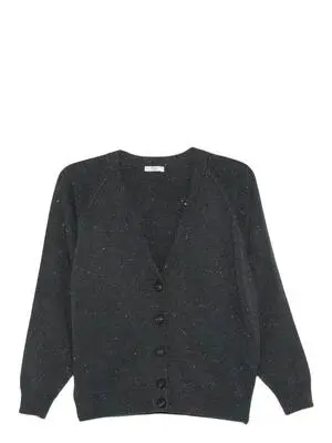 Peserico Flecked V-neck Cardigan - Grey