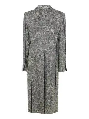 SAPIO Lame Metallic Bouclé-knit Coat - Grey