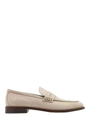 Manolo Blahnik Perry Crocodile-effect Loafers - Neutrals