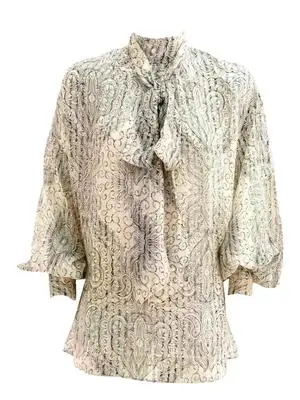 Zimmermann Pussy-bow Paisley-print Blouse - Neutrals