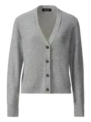 Fabiana Filippi Sequin-embellished V-neck Cardigan - Grey
