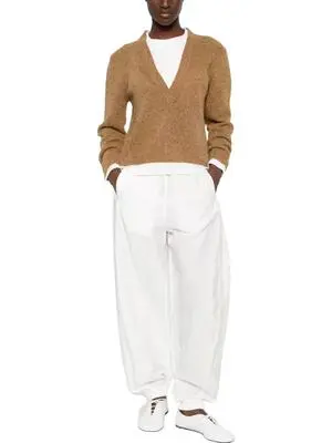 SOLOTRE Marl-knit Layered-effect Sweater - Brown