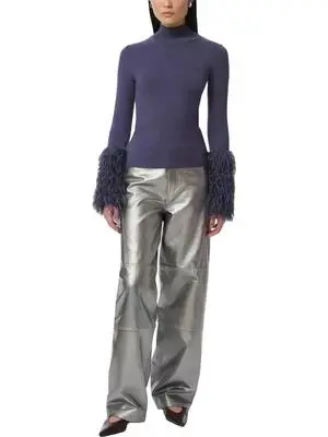 Apparis Aspen Faux-fur Cuff Sweater - Blue