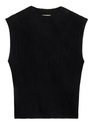 Momoni Geisa Ribbed-knit Vest - Black