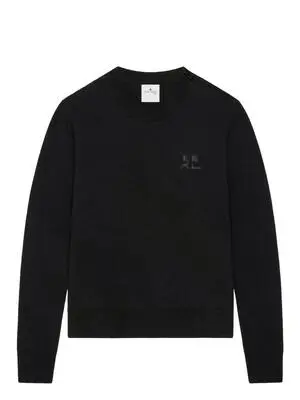 COURREGES Logo-patch Shoulder-zip Sweater Black