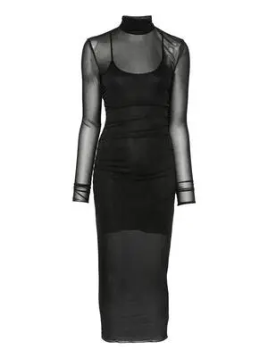 ANIYE BY Sheer High-neck Dress - Black
