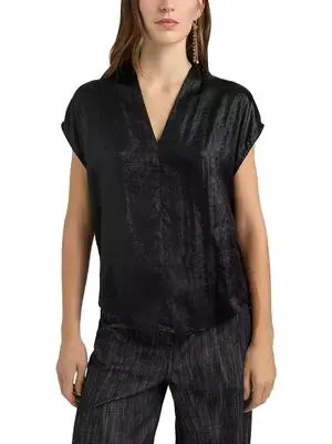 Momoni Hildra V-neck Top - Black