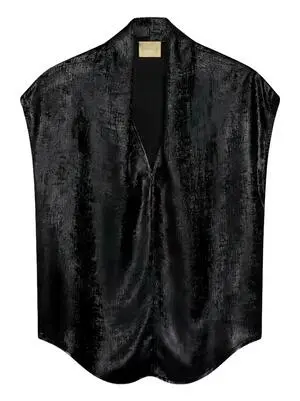 Momoni Hildra V-neck Top - Black