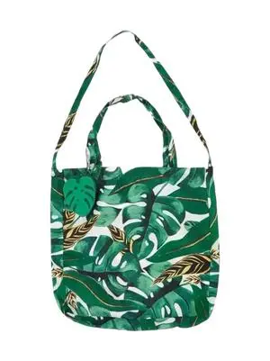 Farm Rio Tropical Leaf Printed Tote Bag - Green