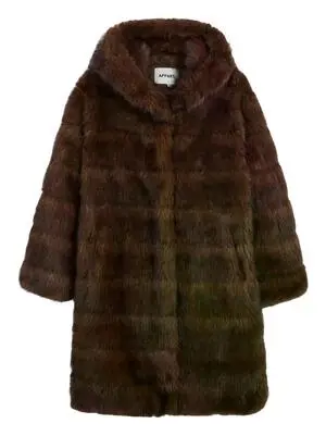 Apparis Marais Hooded Faux-fur Coat - Brown
