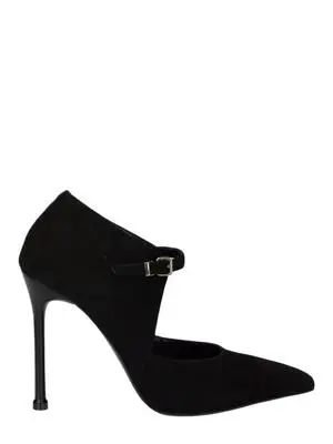 ALBANO Suede Pointed-toe Pumps - Black