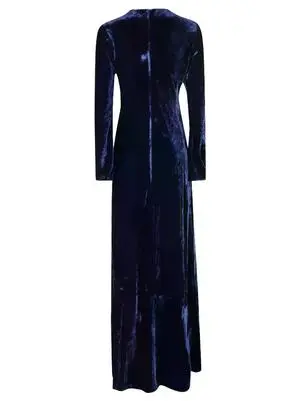 SEMICOUTURE Abito Cecily Long-sleeve Long Dress - Blue