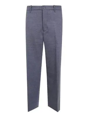 NINE:INTHE:MORNING Wide-leg Wool Trousers - Grey