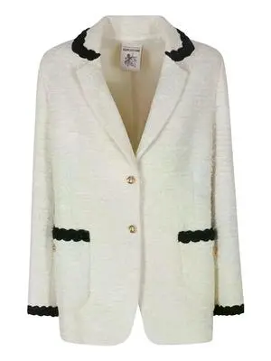 SEMICOUTURE Giacca Olivia Braided-trim Tweed Jacket - Neutrals